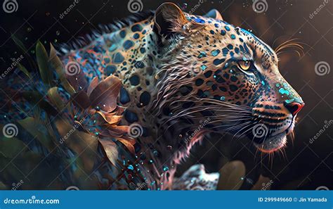 A Beautiful Leopard With The Taipei Skyline In The Background