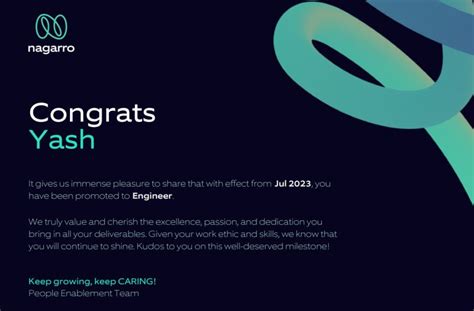 I Am Delighted To Share That I Have Been Promoted To Engineer At