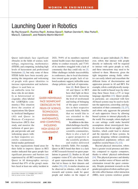 PDF Launching Queer In Robotics Women In Engineering
