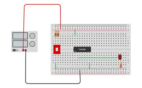 Circuit Design Compuerta 7404 Not Tinkercad