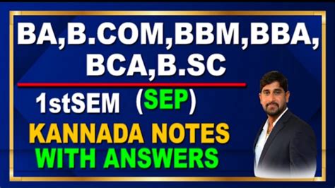 1sem Kannada Notesbabcombbmbbabcabsc Kannada Notessep Syllabus