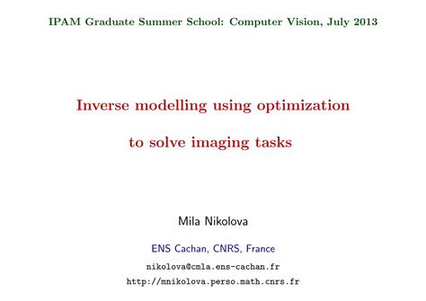 PDF Inverse Modelling Using Optimization To Solve Imaging Tasks DOKUMEN TIPS