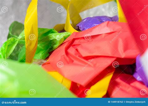 Bright Colorful Disposal Bags And Materials Made From Non Decomposable