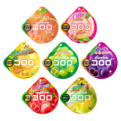 Uha미카쿠토 일본 코로로 젤리 구미 4종 머스캣 그레이프 소다 콜라 딸기 위시버킷