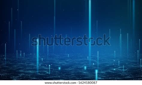 Blue Neon Line Technology Background Abstract Stock Illustration 1624180087