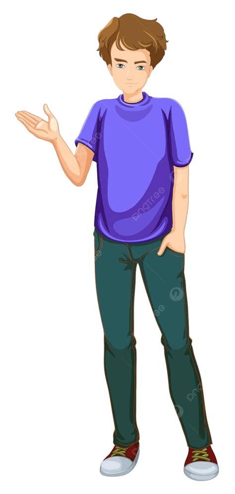 A Young Man Wearing A Purple Shirt Picture Design Professional Vector