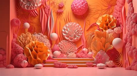 오렌지와 핑크에 흠뻑 젖은 꽃의 3d 디자인 비디오 배경 3d 그림 벽화 예술 고화질 사진 사진 미술 배경 일러스트 및 사진 무료 다운로드 Pngtree