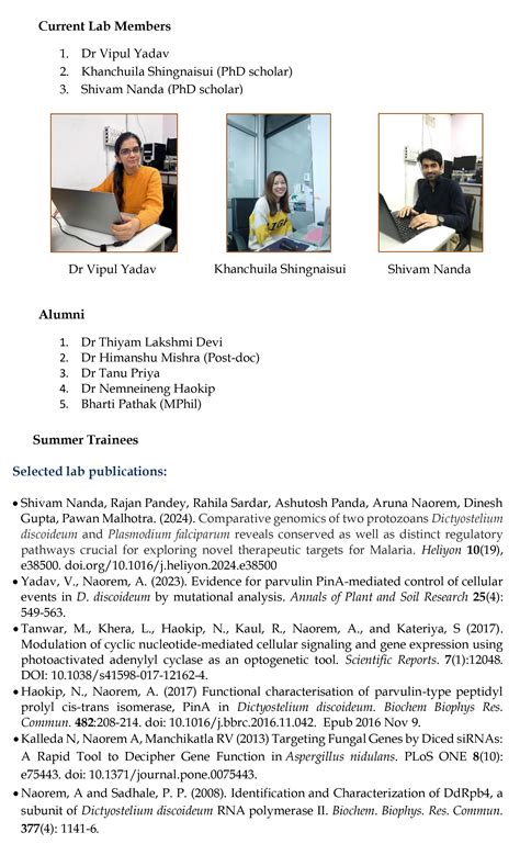 Department Of Genetics Gene Regulation Group Dr Aruna Devi Naorem