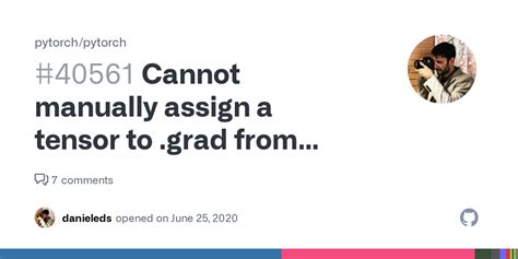 Cannot Manually Assign A Tensor To Grad From Torchscript · Issue 40561 · Pytorchpytorch · Github