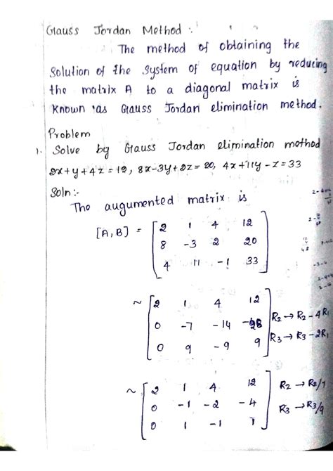 Solution Gauss Jordan Method Studypool