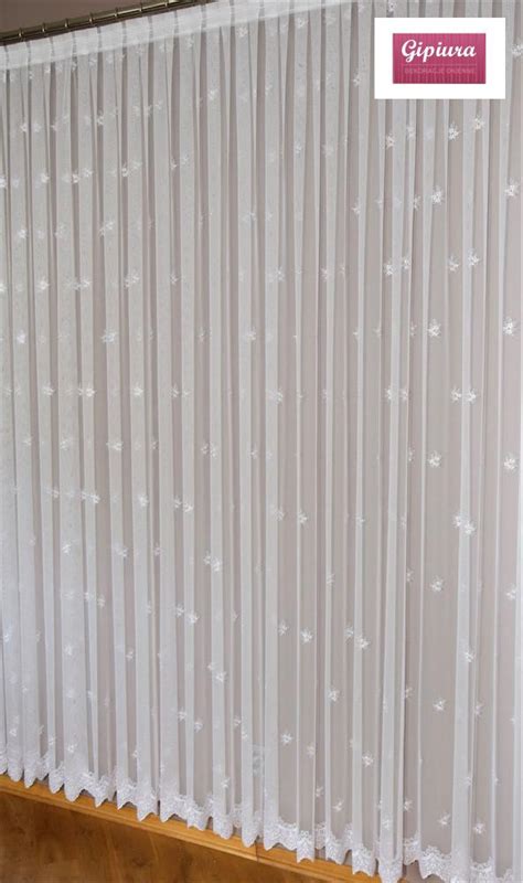 Firana Drobne Kwiaty Tiul Grecki 150m Biała Firany Na Metry Gipiura