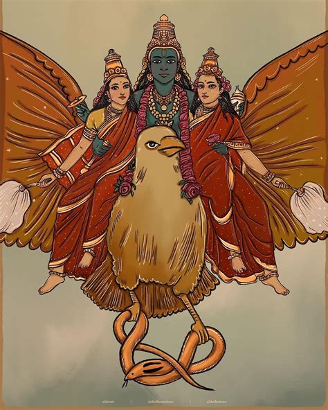 Lord Vishnu In Garuda Vahana On Behance