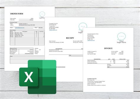 Excel Invoice Template Bundle Excel Receipt Template And Excel Order