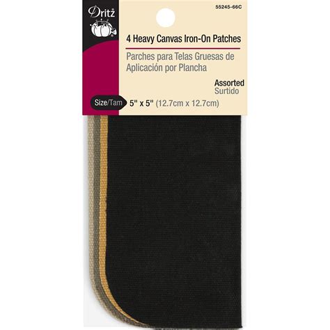Canvas Iron On Patches Assorted Colors 4ct Dritz