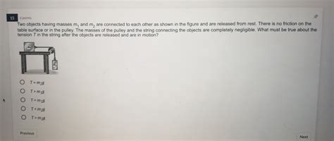 Solved 15 6 Points Two Objects Having Masses M And M Are