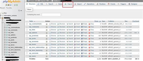 Never Enough Design Backup Export A Database In Phpmyadmin