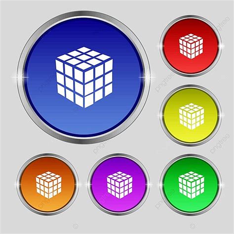 3d Cube Puzzle Icon On Colorful Buttons Rectangle Solve Cube Vector Rectangle Solve Cube Png