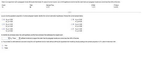 solved trials in an experiment with a polygraph include 96