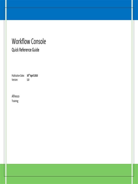 Workflow Console Quick Reference Guide Pdf Command Line Interface