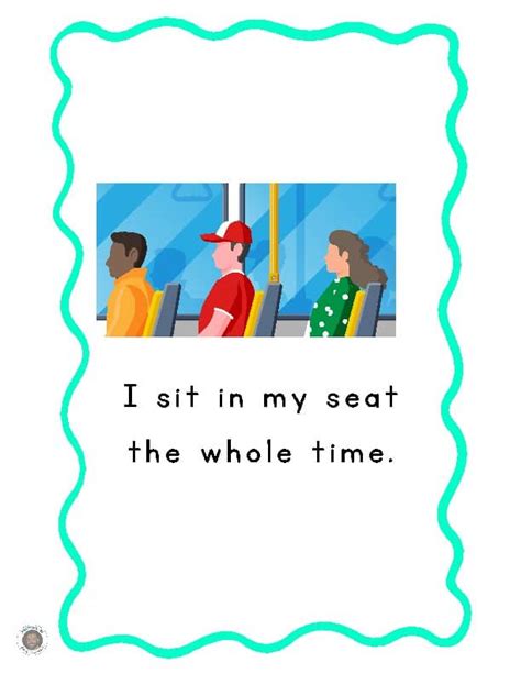 Social Skills Story Riding The Bus Safely Visual Aids Simple Language