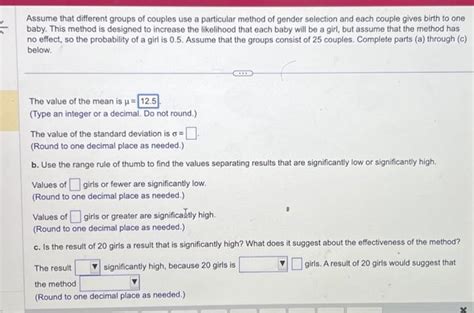 Solved Assume That Different Groups Of Couples Use A Chegg Com