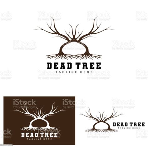 나무 로고 디자인 죽은 나무 일러스트 레이 션 야생 나무 절단 지구 온난화 벡터 지구 가뭄 제품 브랜드 아이콘 0명에 대한 스톡 벡터 아트 및 기타 이미지 Istock