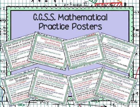 Common Core Mathematical Practices Poster Set Teaching Resources
