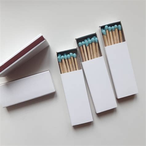 10 25 50 100 Plain White Tiny Matchboxes Striker From One Side Wooden Matches Inside