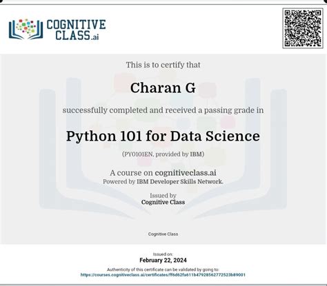 Charan G On Linkedin Datascience Python Ibmcertification