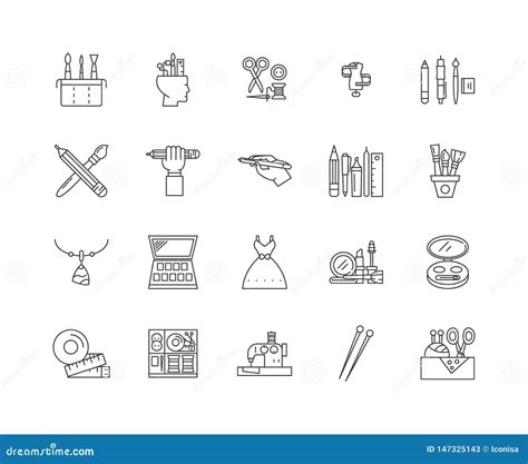 Fashion Designers Line Icons Signs Vector Set Outline Illustration