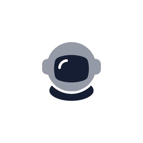 Minimalist Flat Design Astronaut Helmet Simple Space Exploration Icon