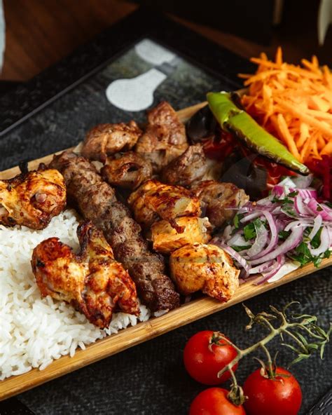 دانلود عکس بشقاب انواع کباب با برنج دانلود رایگان فایل لایه باز، Psd