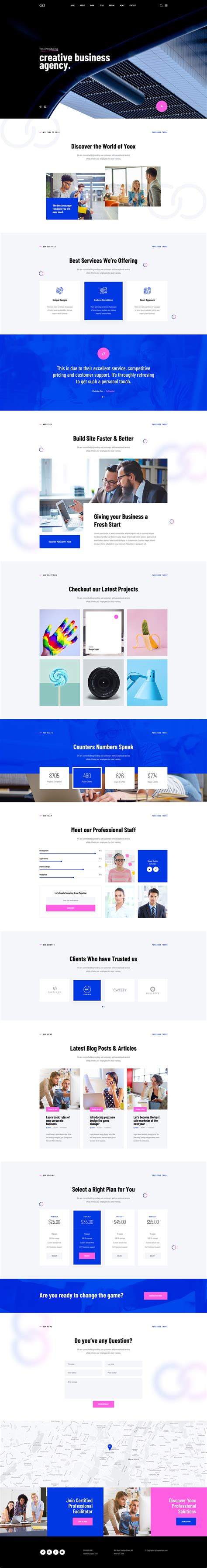 yoox fine one page parallax template on behance