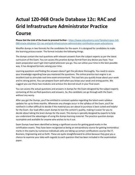 ppt 1z0 068 oracle database 12c rac and grid infrastructure