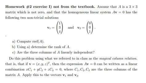 solved homework 2 ﻿exercise ia is a 3×3matrix which is ﻿not