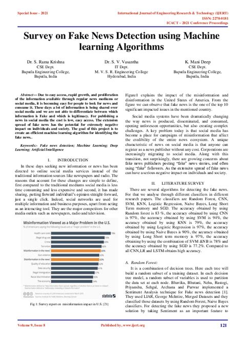 Pdf Survey On Fake News Detection Using Machine Learning Algorithms