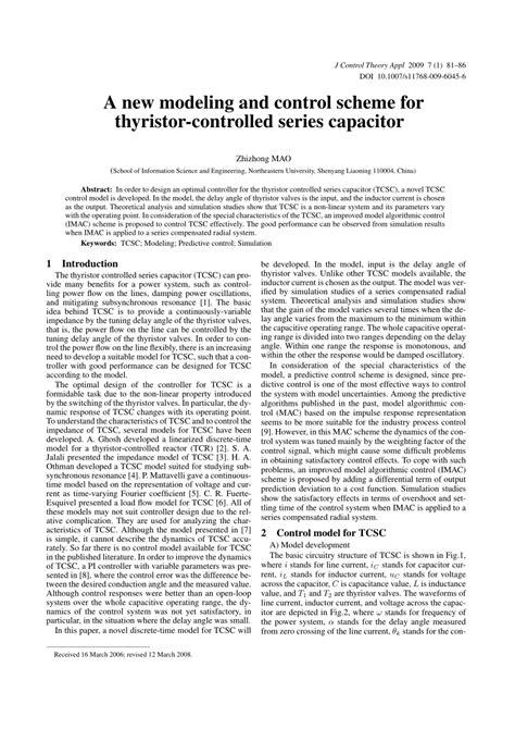 Pdf A New Modeling And Control Scheme For Thyristor Controlled Series