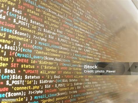 Latar Belakang Kode Layar Abstrak Tekstur Konsep Pengembangan Teknologi Bahasa Program Php Foto