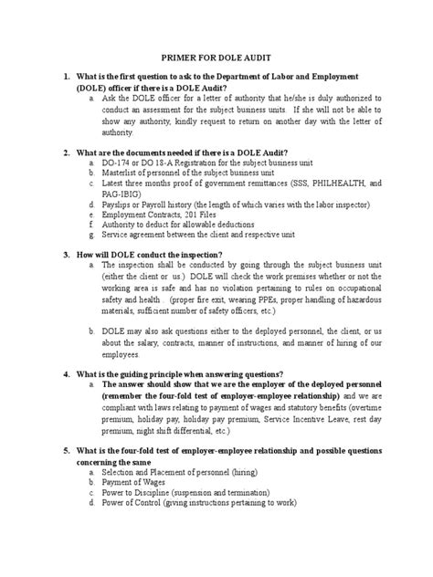Quick Quick Guide For Dole Audit Pdf Unemployment Benefits Employment