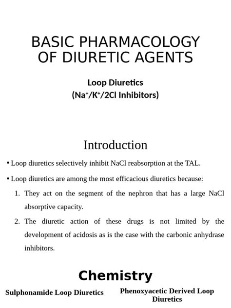 Loop Diuretics Pdf Heart Failure Medical Specialties