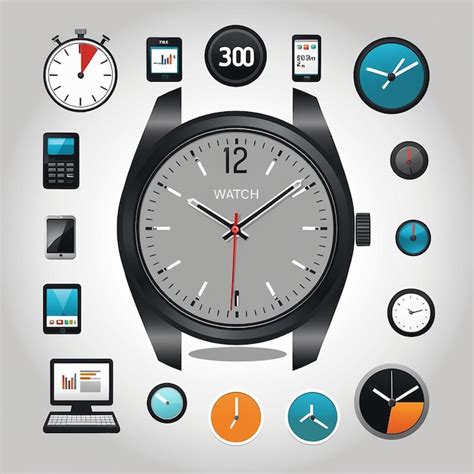 Watch Vector Set White Background Isolated A High Premium Ai Generated Image