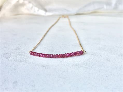 Dainty Ruby Necklace July Birthstone Jewelry For Her Handmade Necklace For Women Dainty