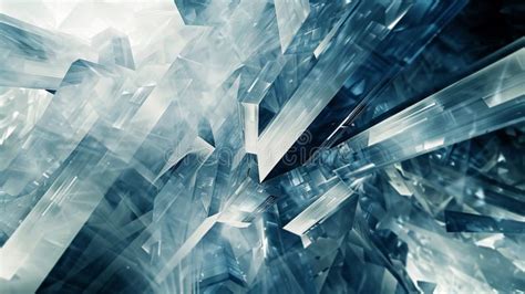 Abstract Blue And White Geometric Pattern With Sharp Angular Shapes Resembling Crystalline