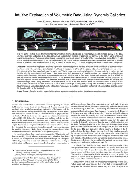 Pdf Intuitive Exploration Of Volumetric Data Using Dynamic Galleries