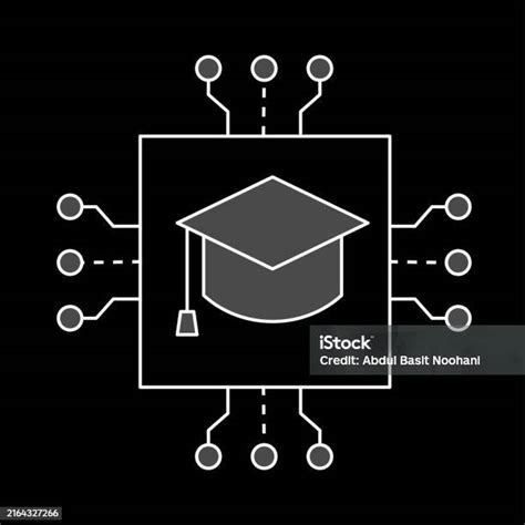 Ai 기반 교육의 아이콘 자동화된 학습 아이콘입니다 디지털 Ai 교육의 아이콘입니다 스마트 학습 시스템 아이콘입니다 기술 교육