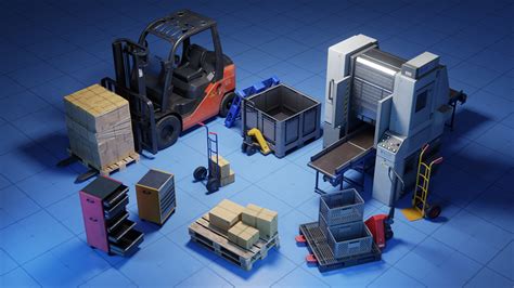 Artstation Factory Interior Modular Pack Factory Props Vol 1 Factory Bundle Game Assets