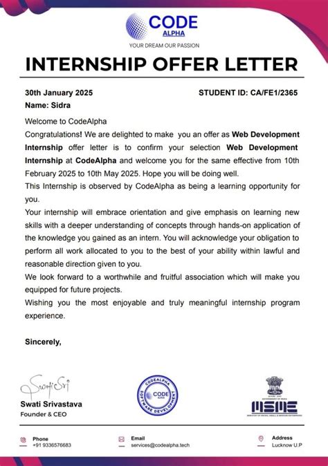 Webdevelopment Internship Careergrowth Sidra Qureshi