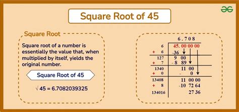 Square Root Of 45 Geeksforgeeks