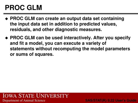 PPT Use Of Proc GLM To Analyze Experimental Data PowerPoint Presentation ID
