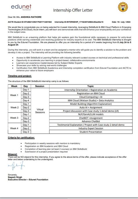 Anshika Rathore On Linkedin Internship Ai Cloudcomputing